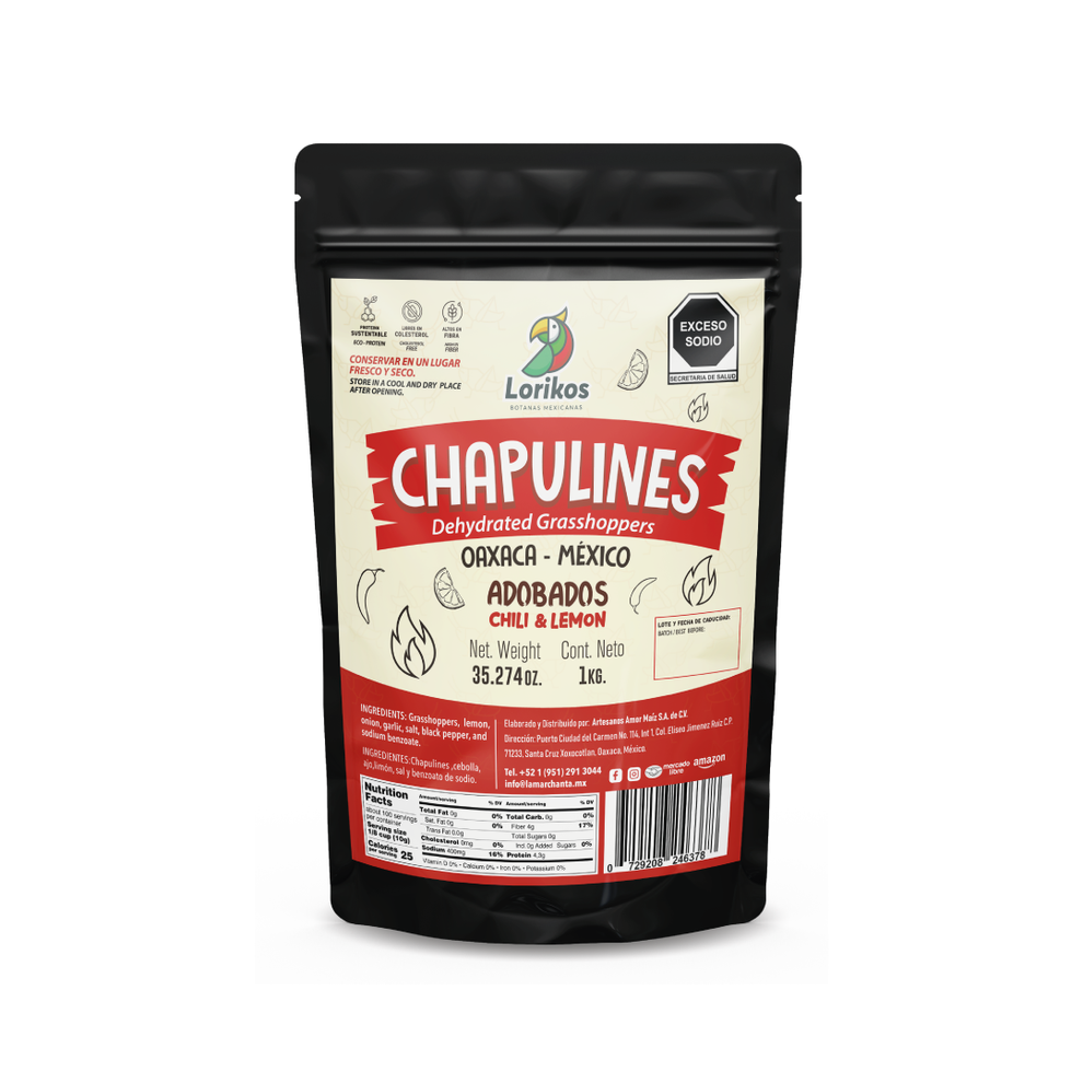 Chapulines Adobados 1KG. Lorikos® – ARTESANOS